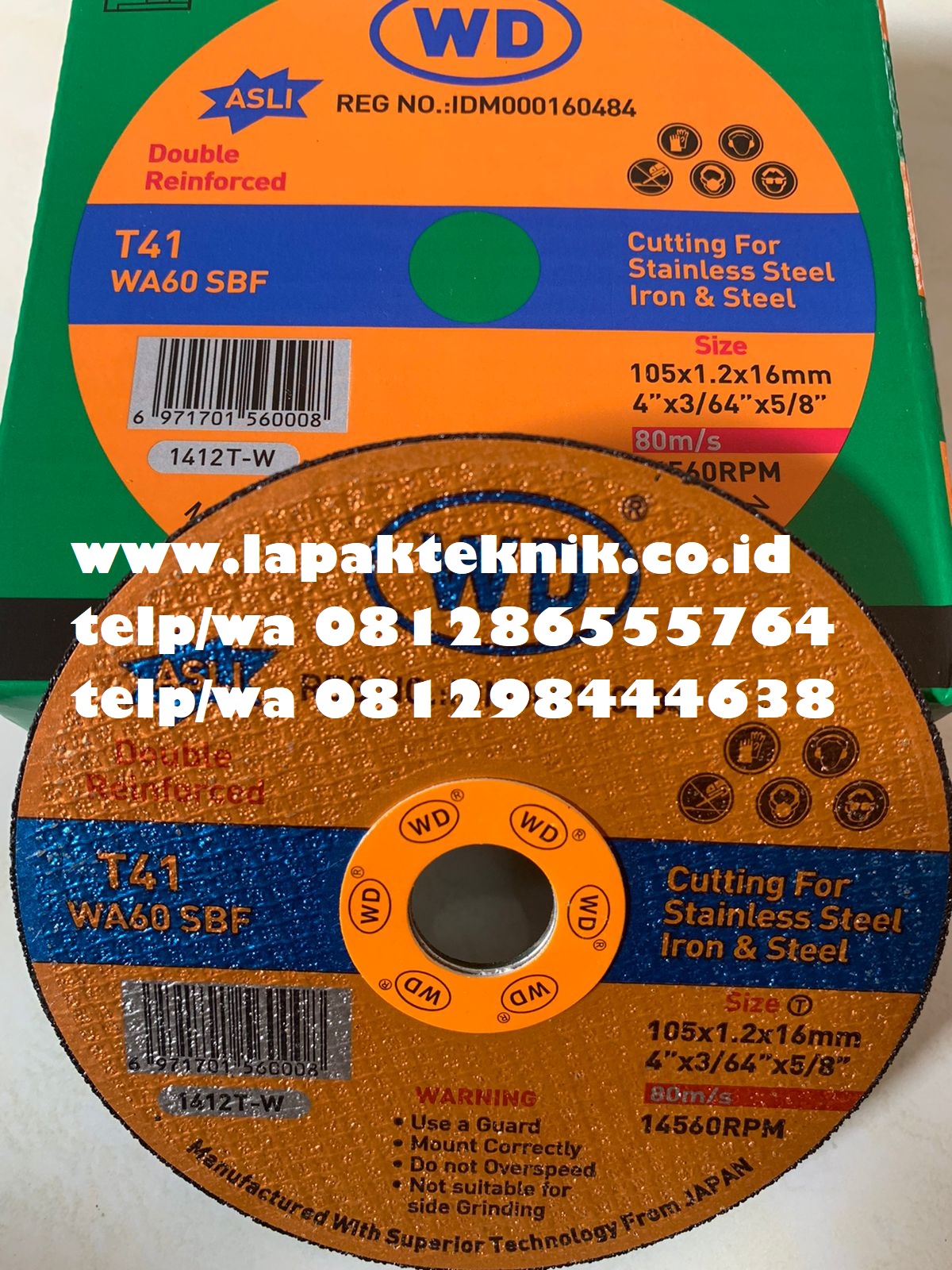 Jual Cutting Wheel Merk WD 4″x3/64×5/8″ | Lapak Teknik